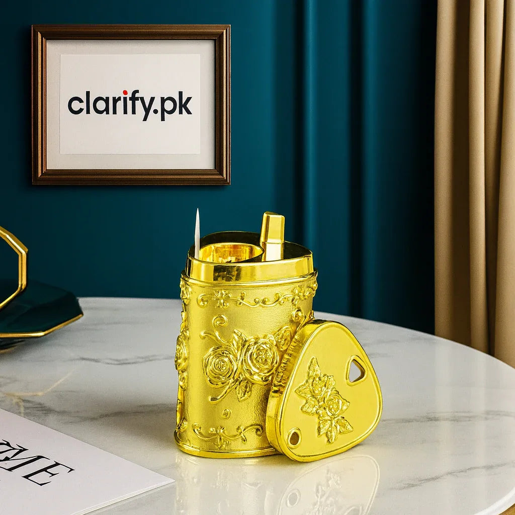 Luxury Gold Leaf Toothpick Holder | Clarify.pk