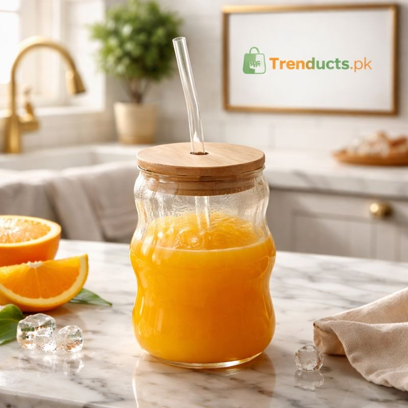 Aesthetic Ripple Glass Sipper Price in Pakistan - Trenducts – Clarify.pk