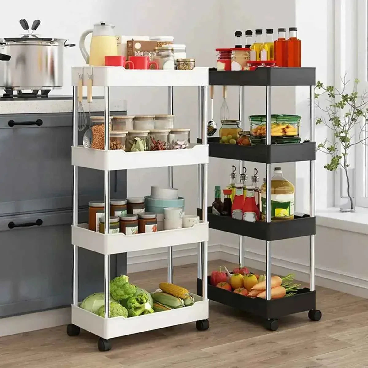 4 Tier Slide Organizer Shelf for Kitchen Storage | Clarify.pk