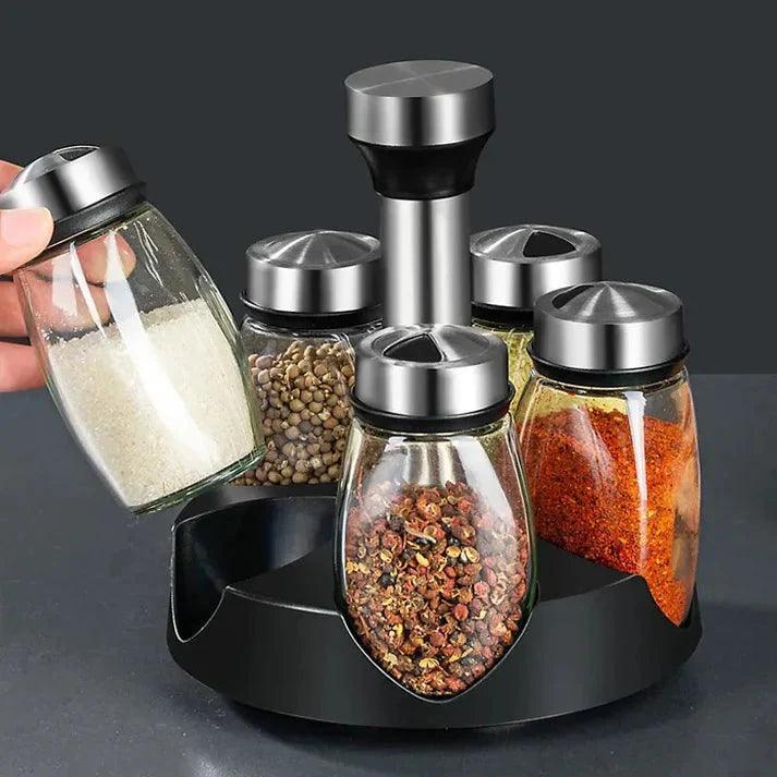 Premium Spice Rack - Rotating Spice Rack Set with 6 Containers – Clarify.pk