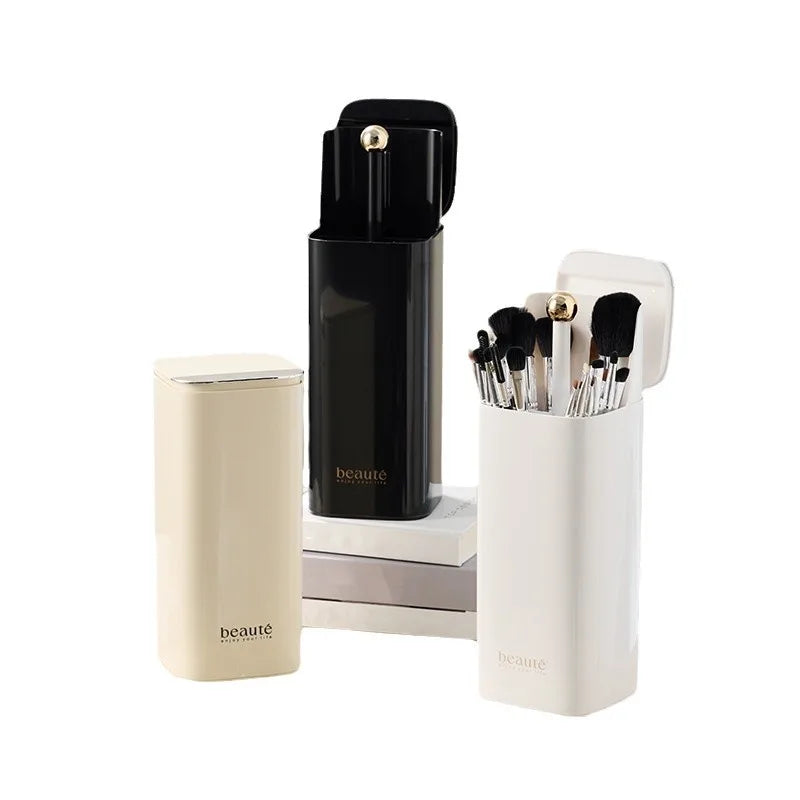 Automatic Lifting Makeup Brush Organizer - Dustproof 4-Grid Case ...
