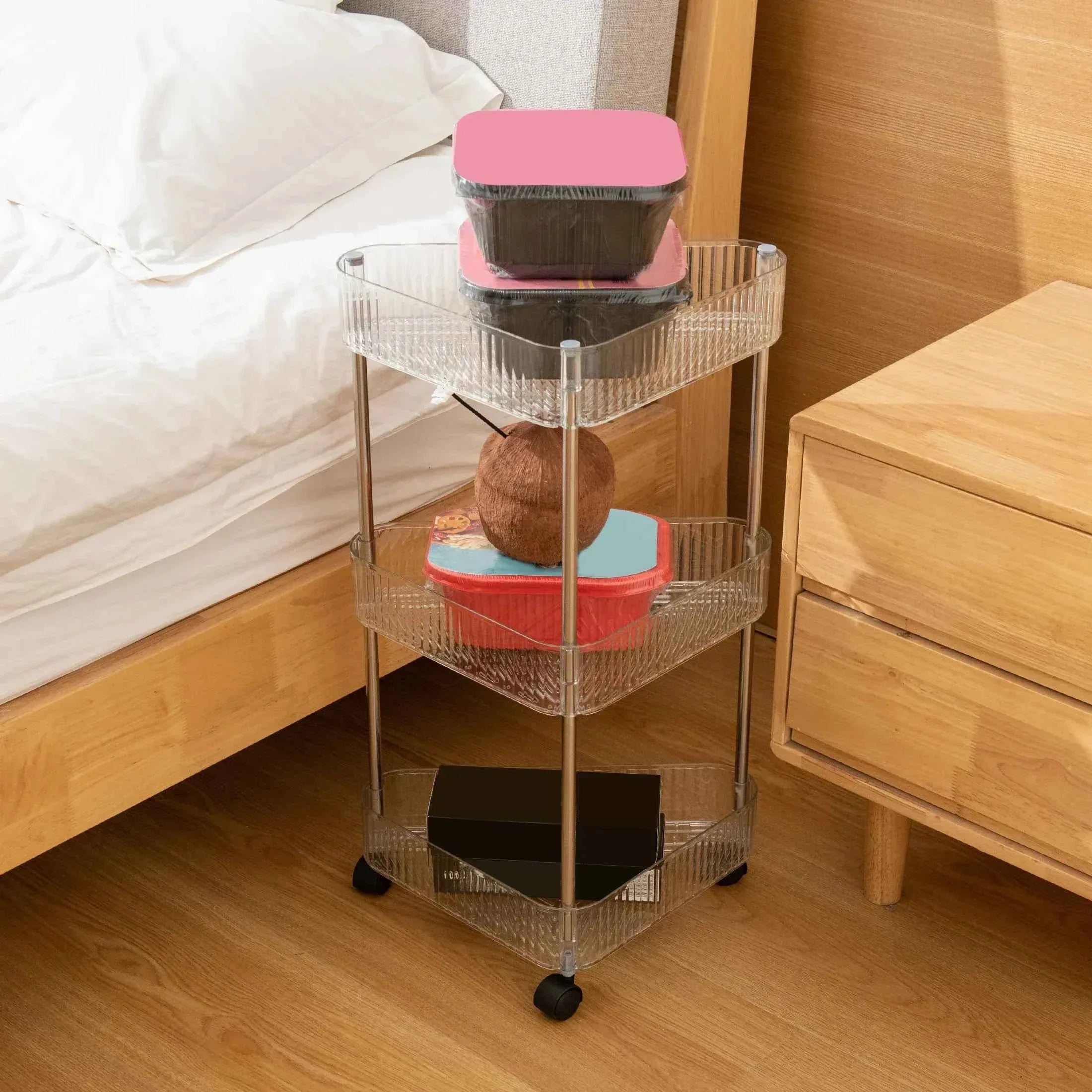 Acrylic Triangle Corner Trolley - Space-Saving Storage Solutions ...